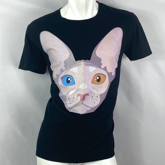 Anvil | Shirts | Anvil Mens Black Short Sleeve Cat Graphic Tshirt ...